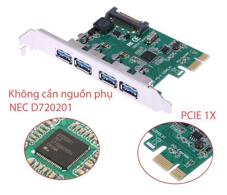 Card PCI-E to 2 USB 3.0, 20Pin Nec Renesas 720201
