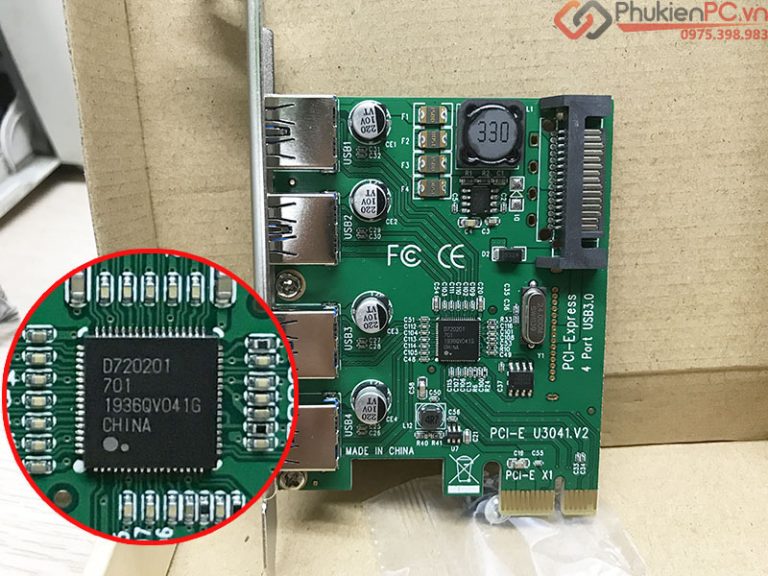 Card mở rộng 4 cổng USB 3.0 cho máy tính đồng bộ