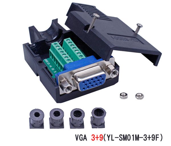 Đầu nối dây VGA Dsub 15pin 3+9 không cần hàn