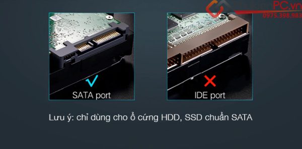 Cáp chuyển đổi USB 3.0 sang SATA HDD, SSD kèm nguồn 12V