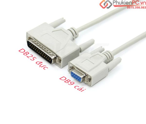 Dây cáp DB9 Female to DB25 Male 1.5M cho máy in, máy photo