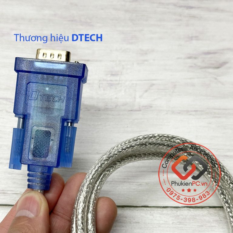 Cáp USB to RS232 FTDI chip dài 1.2M Dtech DT-5011 Win XP 7 10 11