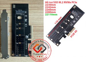 Card SSD M2 NVMe PCIe 22110 2280 to PCI-E 4X
