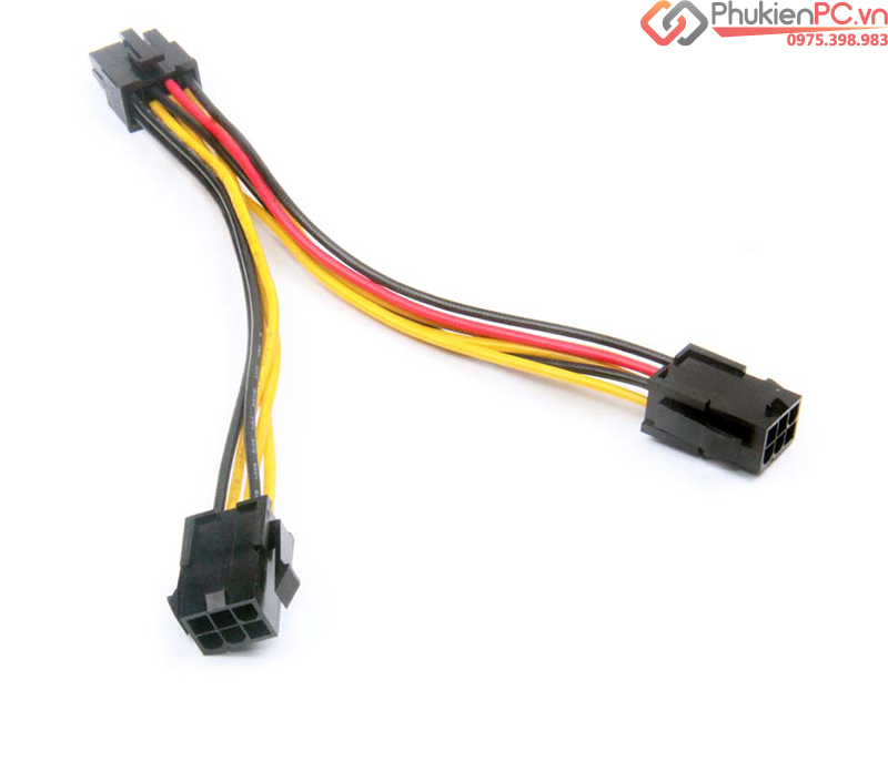 Dây nguồn 2 6pin female to 8pin pci-e vga