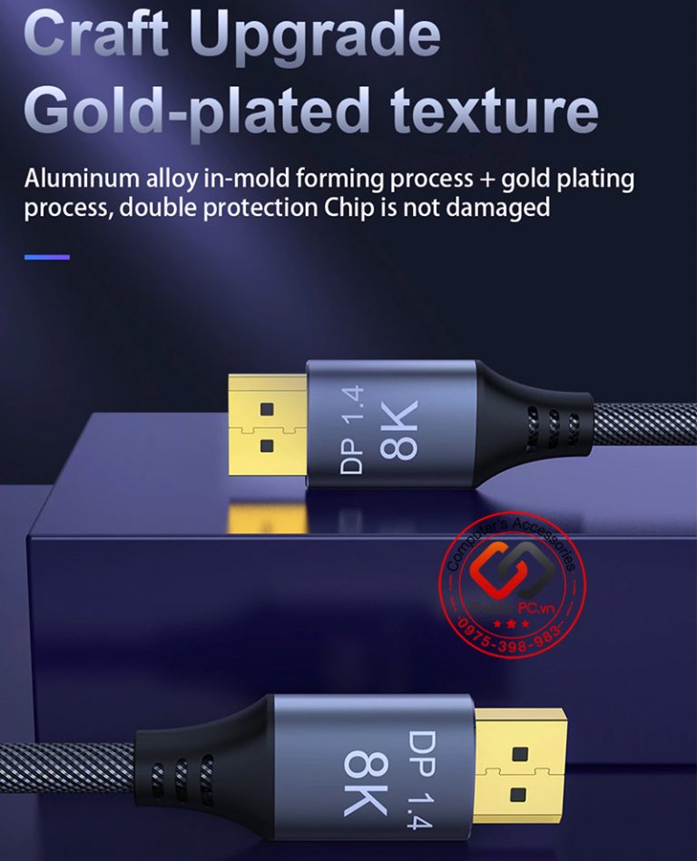 Dây cáp Displayport 1.4 dài 0.5M 8K 60hz 2K 165hz