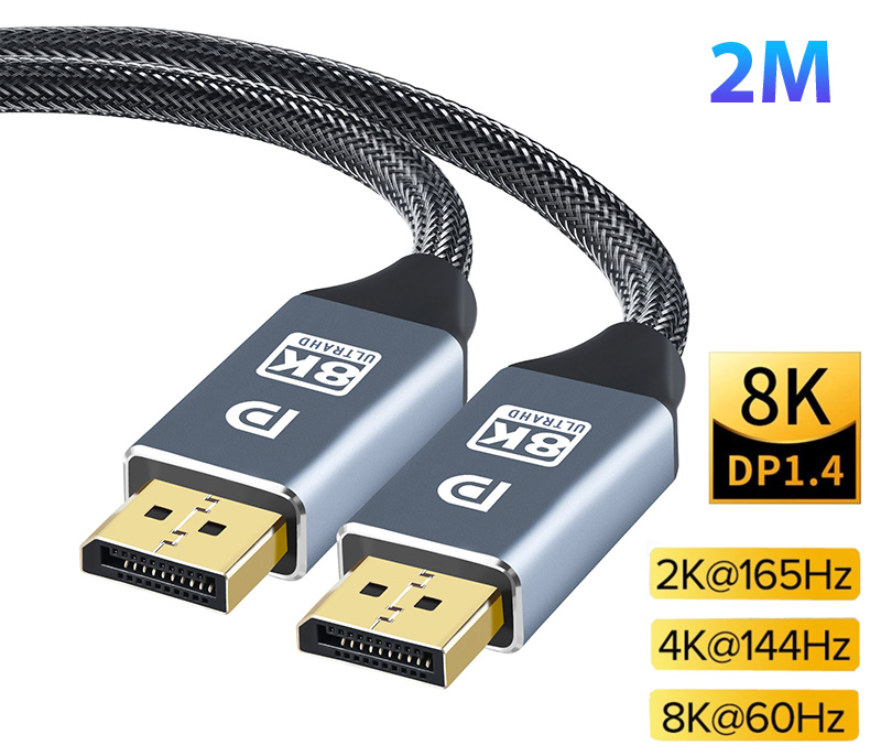 Dây cáp Displayport 1.4 dài 2M 8K 60hz 2K 165hz