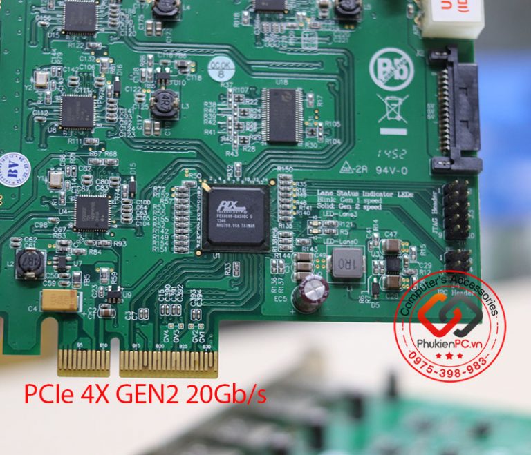 Card PCI-E 4x GEN2 ra 4 USB 3.0 5Gb chip Nec D720202