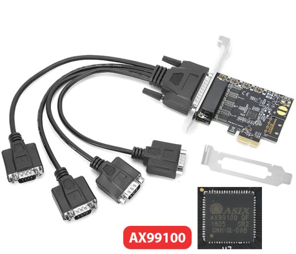Card chuyển đổi PCI-E to 4 RS232 Chipset AX99100