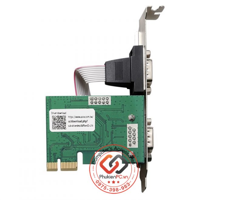 Card PCI-E sang 2 COM RS232 Chip AX99100
