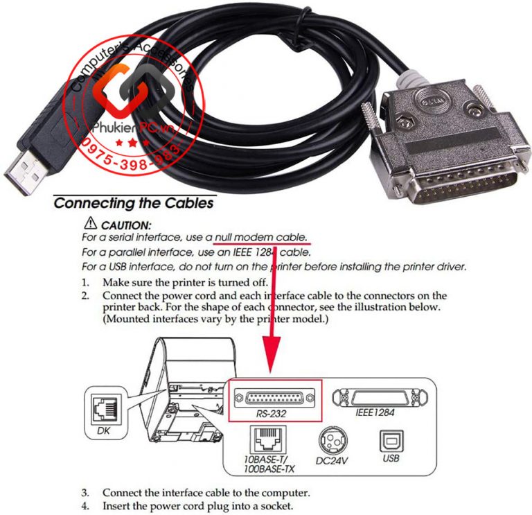 Cáp USB sang DB25 Male (chân đực) cho máy CNC 1.8M