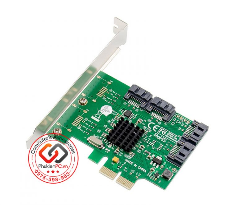 Card PCI-e X2 to 4 SATA 3 (6Gb) hỗ trợ RAID 0, 1, 10 lắp thêm 3 ổ cứng ...