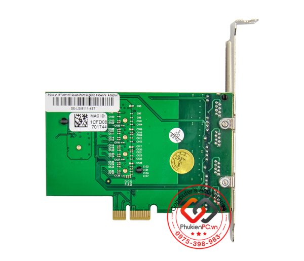 Card mạng PCIe to Quad 4 LAN Gigabit Ethernet 10/100/1000 RTL8111 cho ...
