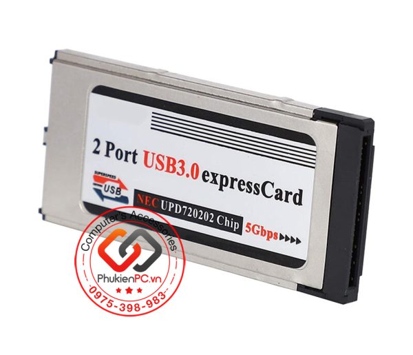 Expresscard 34mm ra 2 USB 3.0 chip NEC, thêm 2 cổng USB cho Laptop