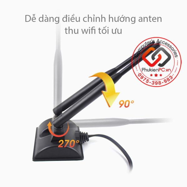 Anten kép 6 Dbi tăng tốc mạng wifi cho máy tính PC, Card Wifi