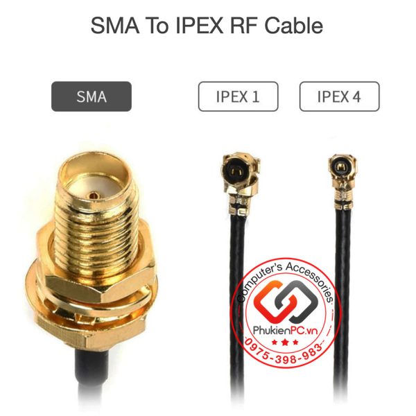 Bộ kit Anten Wifi, dây IPEX4 to SMA cho Card WIFi M.2 NGFF