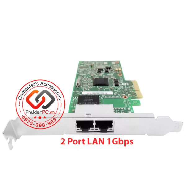 Card mạng PCIe 4x to 2 Gigabit Ethernet intel i350-T2 cho PC, server, máy chủ
