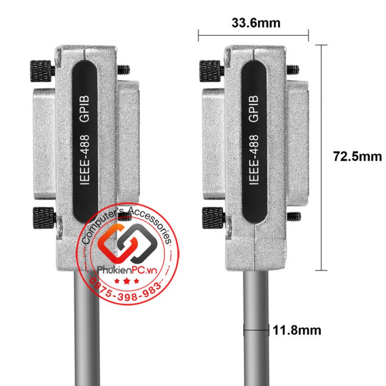 Dây cáp dữ liệu điều khiển IEEE-488 GPIB 24pin dài 20M