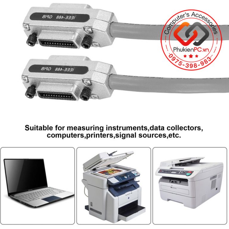 Dây cáp dữ liệu điều khiển IEEE-488 GPIB 24pin dài 20M