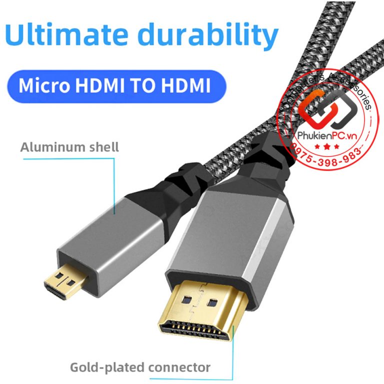 Cáp Micro HDMI to HDMI 4K dài 2M