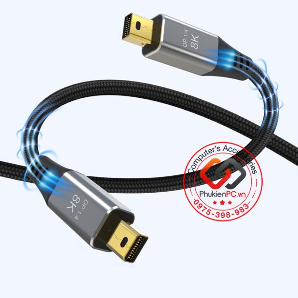 Cáp Mini Displayport to Mini Displayport 1.4 8K60hz 4K144hz dài 1M