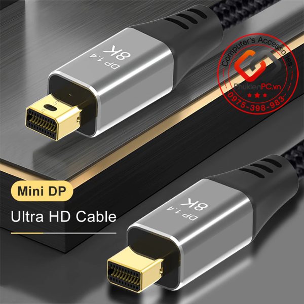 Cáp Mini Displayport to Mini Displayport 1.4 8K60hz 4K144hz dài 2M