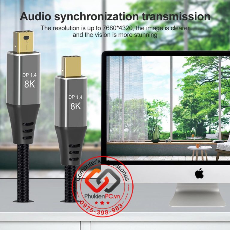Cáp Mini Displayport to Mini Displayport 1.4 8K60hz 4K144hz dài 3M