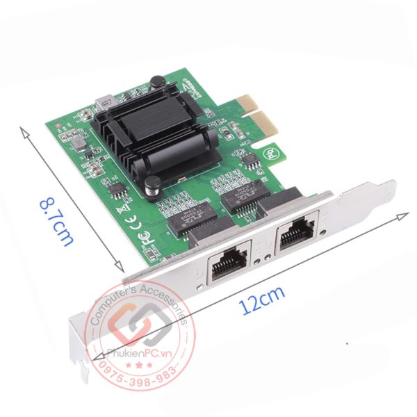 Card mạng PCIe to Dual 2 Port LAN Gigabits Ethernet intel 82571