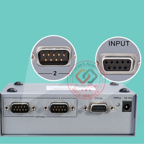 Bộ chia RS232 1 ra 2 chính hãng Dtech DT-5047