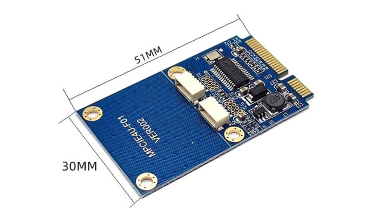 Adapter Mini PCIe to 2 USB 2.0 cho PC công nghiệp