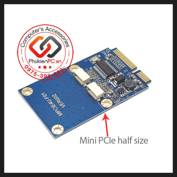 Adapter Mini PCIe to 2 USB 2.0 cho PC công nghiệp