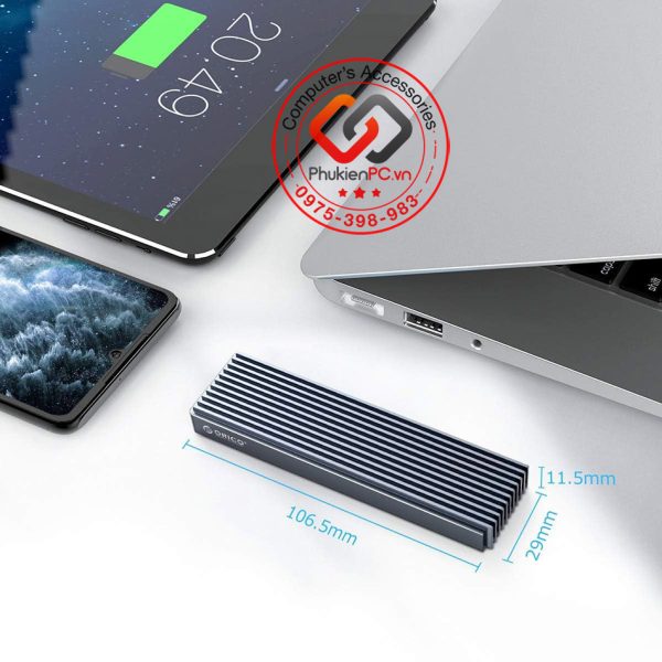 Box SSD M.2 NVMe to Type C 10Gbps Orico vỏ nhôm, Biến SSD M2 thành ổ ...
