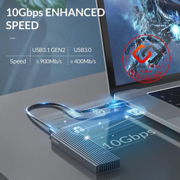 Box SSD M.2 NVMe to Type C 10Gbps Orico vỏ nhôm, Biến SSD M2 thành ổ cứng di động