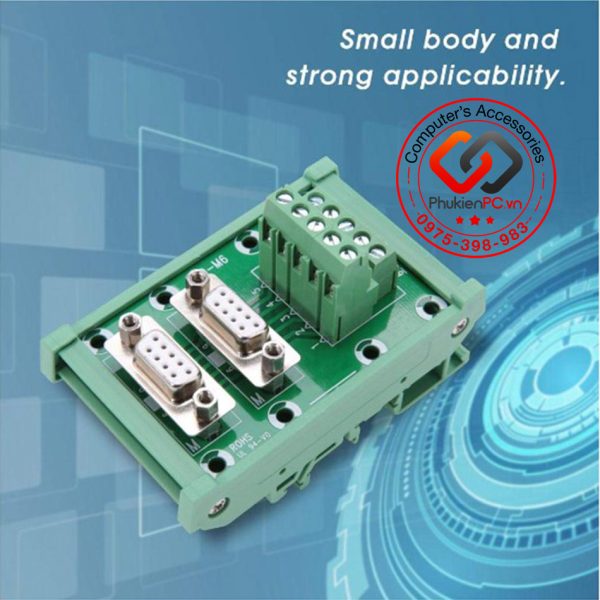 Đầu nối Dual Port DB9/RS232 M6 Female Terminal Block DIN Rail (chân Cái ...