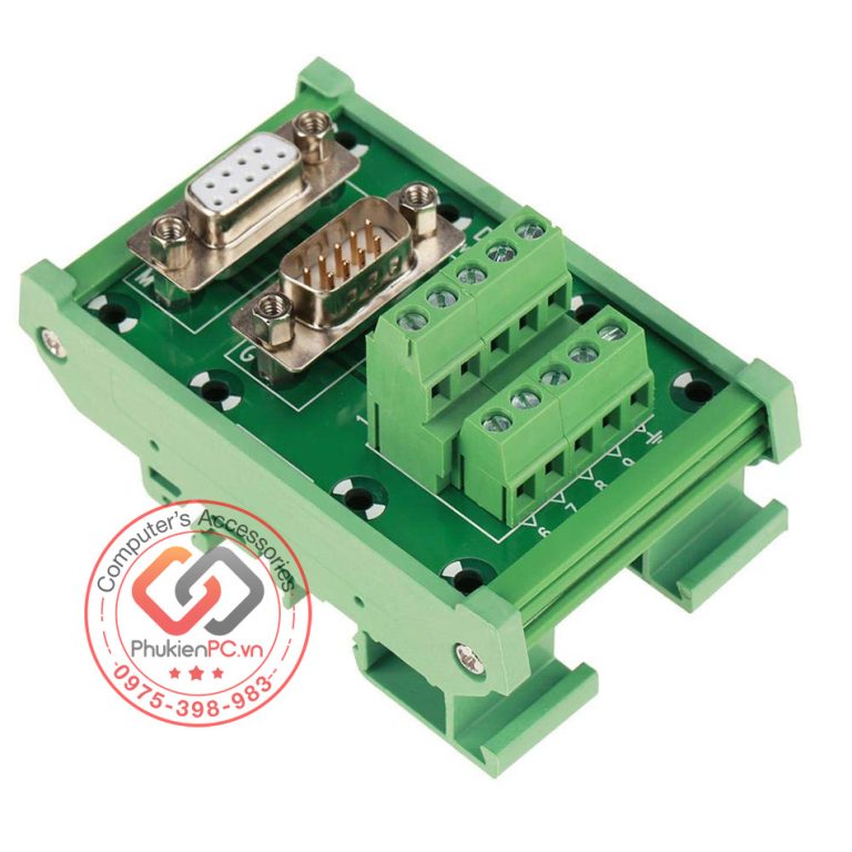 Đầu nối Dual Port RS232 DB9-MG6 Male, Female Terminal Block DIN Rail ...