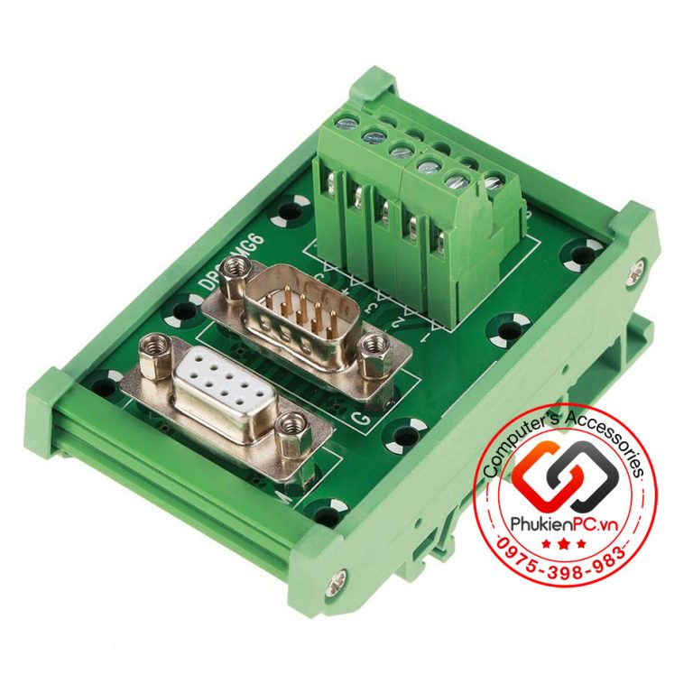 Đầu nối Dual Port RS232 DB9-MG6 Male, Female Terminal Block DIN Rail ...