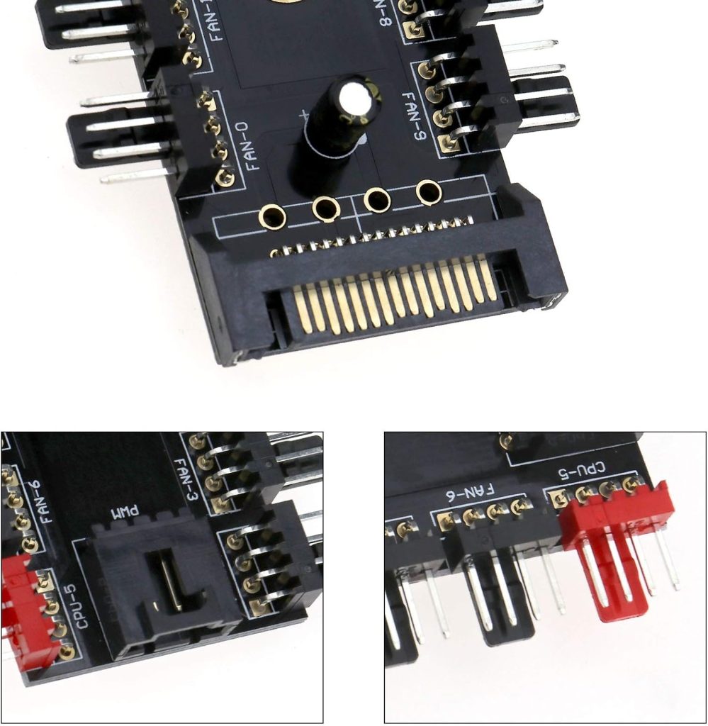 Hub chia 10 cổng PWM FAN LED RGB cấp nguồn qua SATA