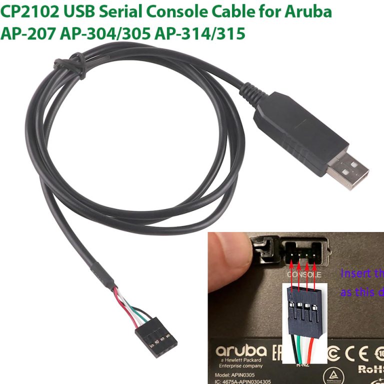 Cáp Console JW071A USB to 4Pin chip CP2102 cấu hình bộ định tuyến Aruba ...