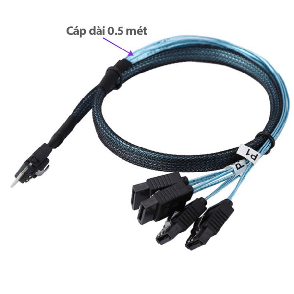 Mini Slim Line SAS 4.0 SFF-8654 4i 38pin Host to 4 SATA 3.0 7pin tốc độ 12 Gbps cho ổ cứng HDD ...