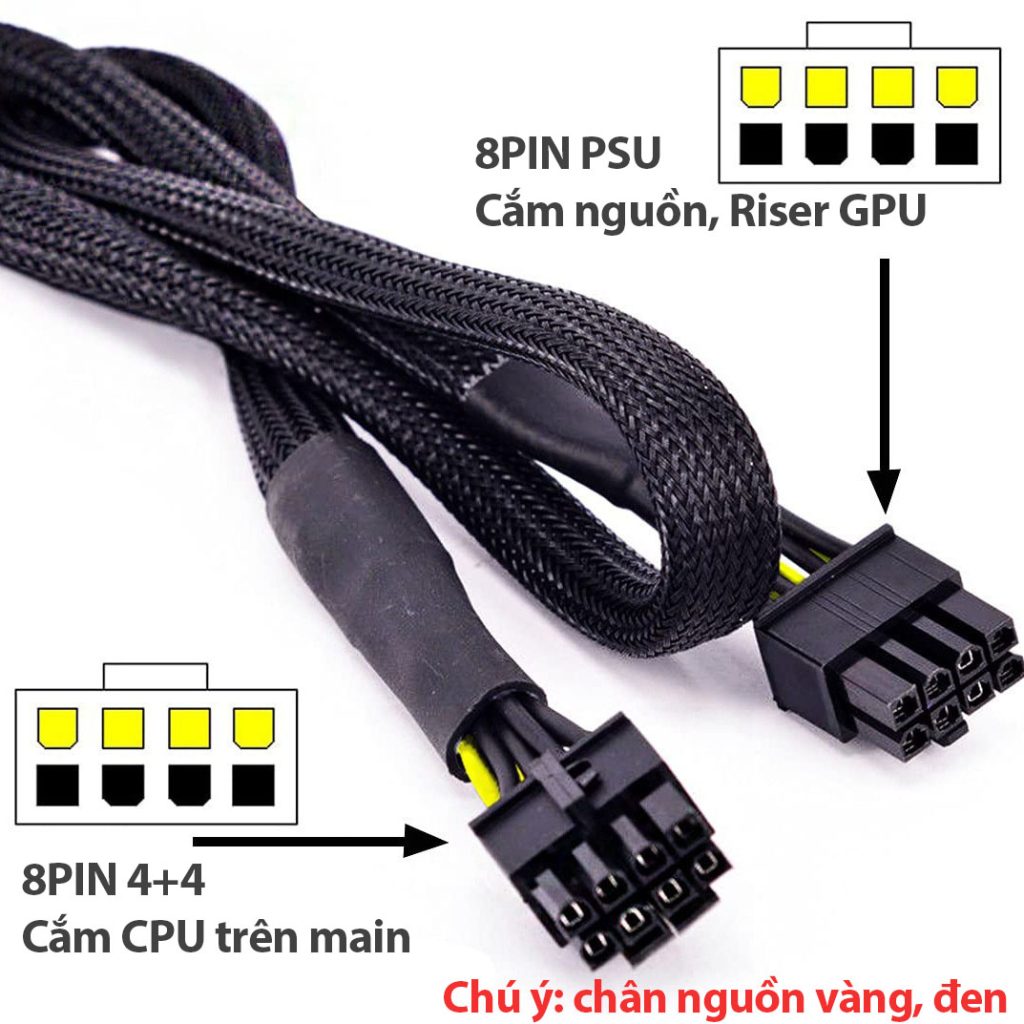 Cáp nguồn Modular 8Pin PSU sang 8Pin CPU dài 80cm