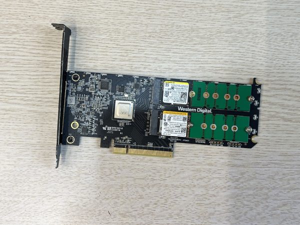Card PCIe 3.0 x8 gắn 2 SSD NVMe 2280 đọc ghi Up to 6500/4100 lưu trữ dữ ...