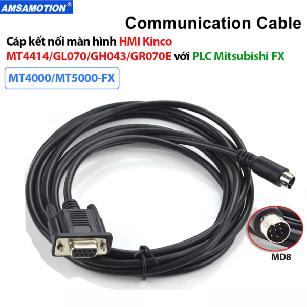 Cáp MT4000/5000-FX (MT54-FX) nối màn hình HMI Kinco MT4414, GL070, GH043, GR070E với PLC ...